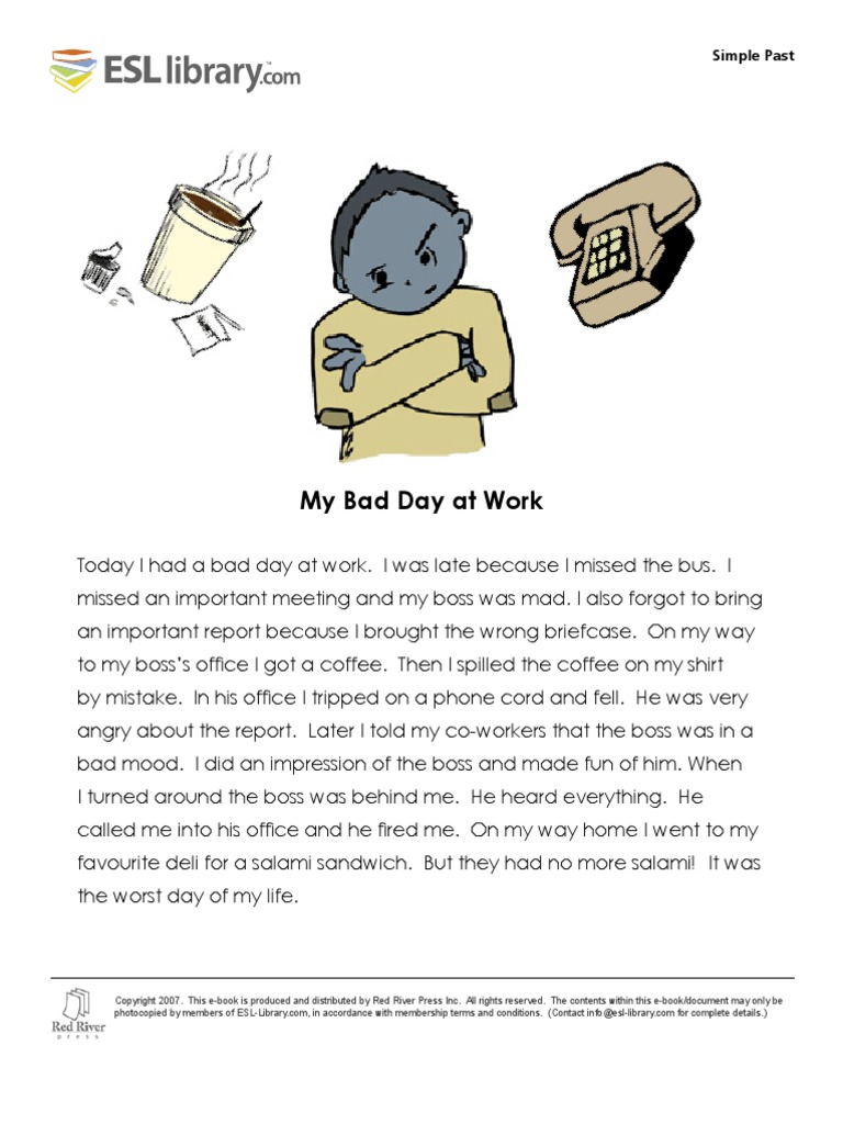 My Bad Day at Work: Simple Past | PDF | Leisure
