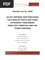 RA 9995 - Anti Photo and Video Voyeurism Act | PDF | Justice | Crime ...