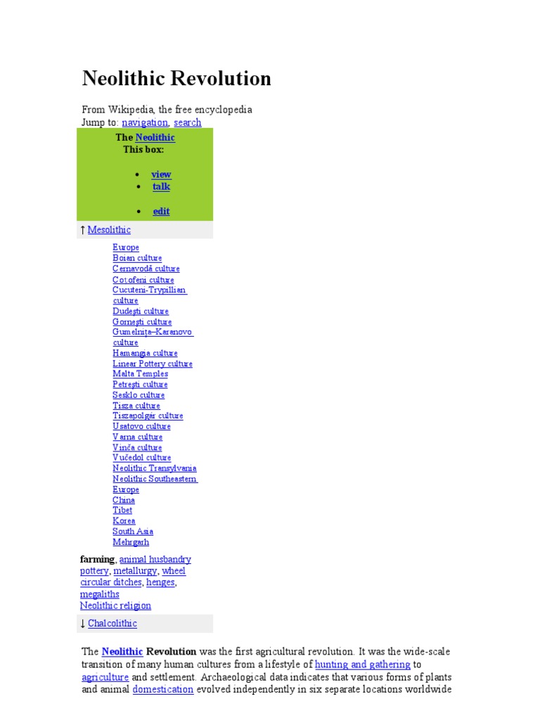 Neolithic Revolution | PDF | Neolithic | Colonialism