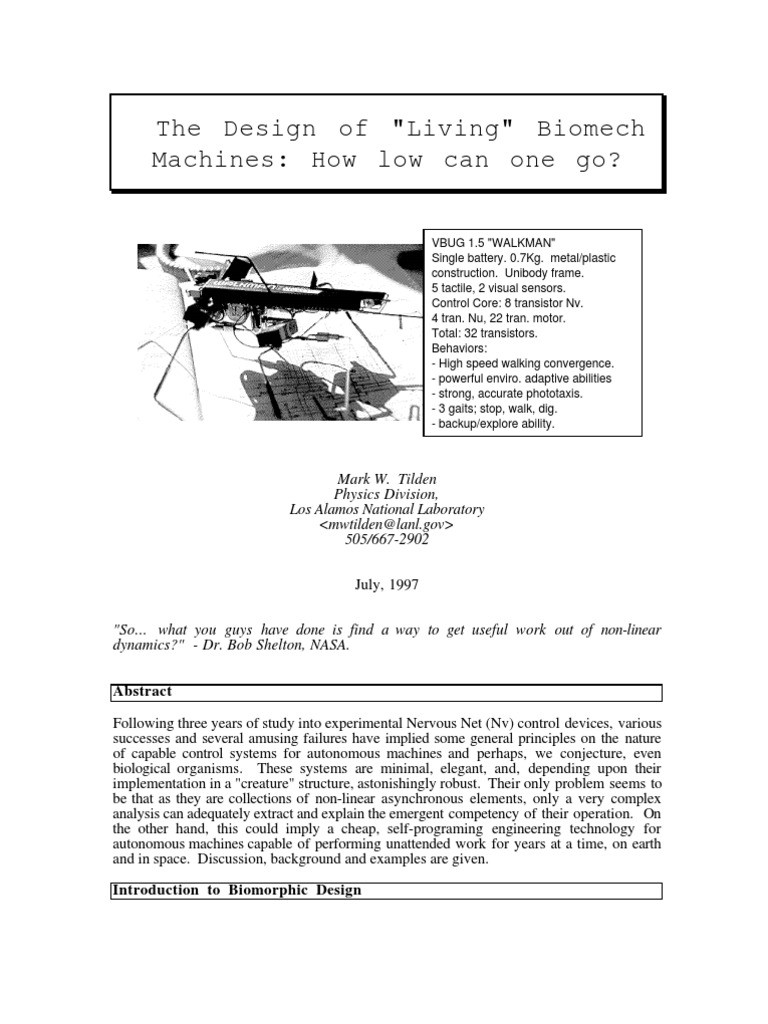 Design of Living Bio Mech Mech Ns | PDF | Science & Mathematics ...