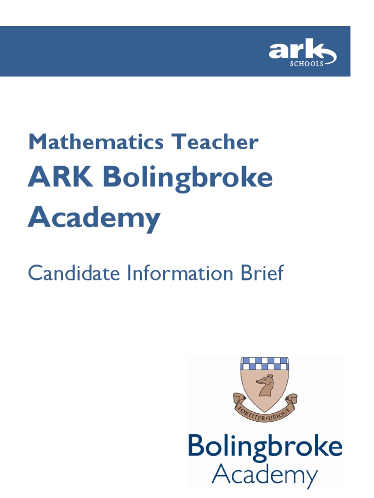 Mathematics Teacher: ARK Bolingbroke Academy | PDF | Curriculum | Teachers