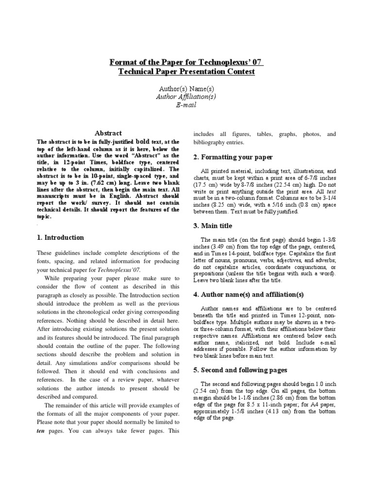 Ieee Format Sample | PDF | Times New Roman | Typefaces