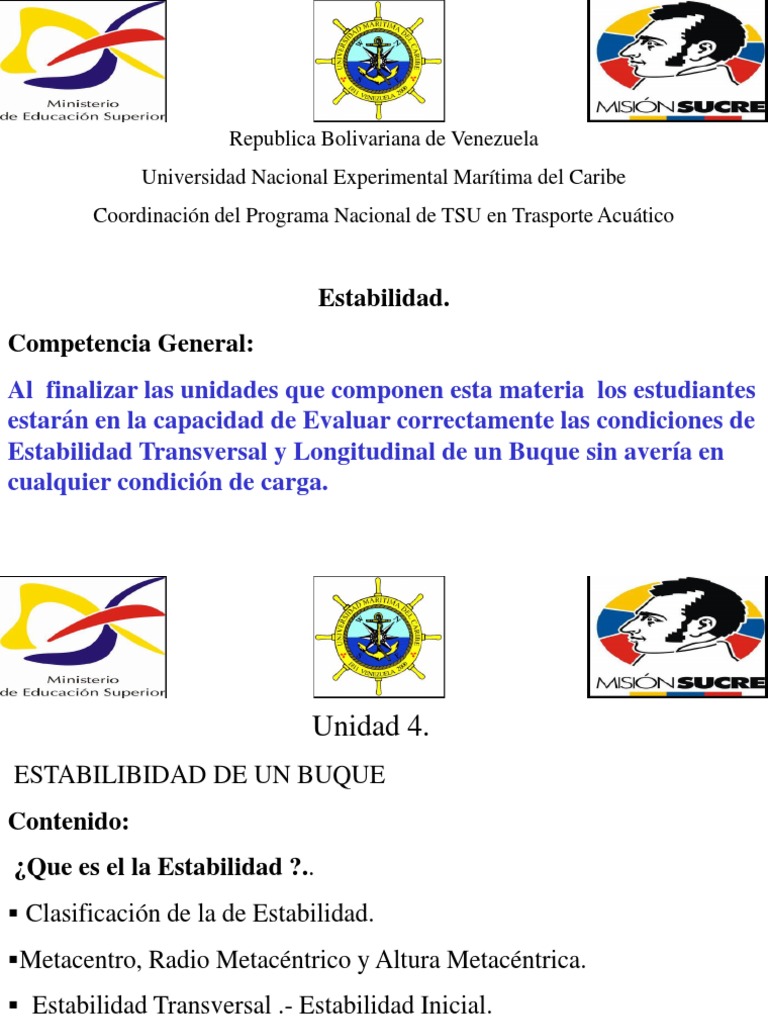 Tema 4 Estabilidad | PDF | Buques | Embarcación