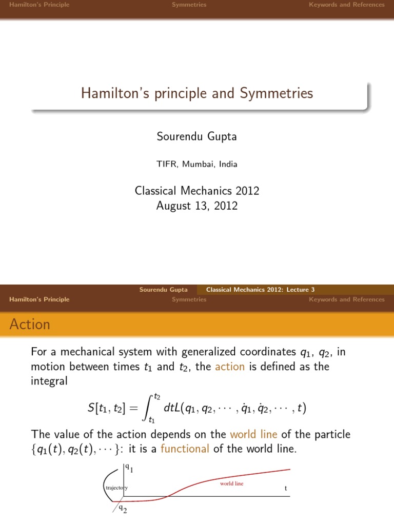 Hamilton's Principle and Symmetries: Sourendu Gupta | Download Free PDF ...