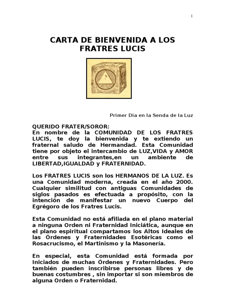 Fratres Lucis 000 | PDF | Rosacruces | Religión y creencia