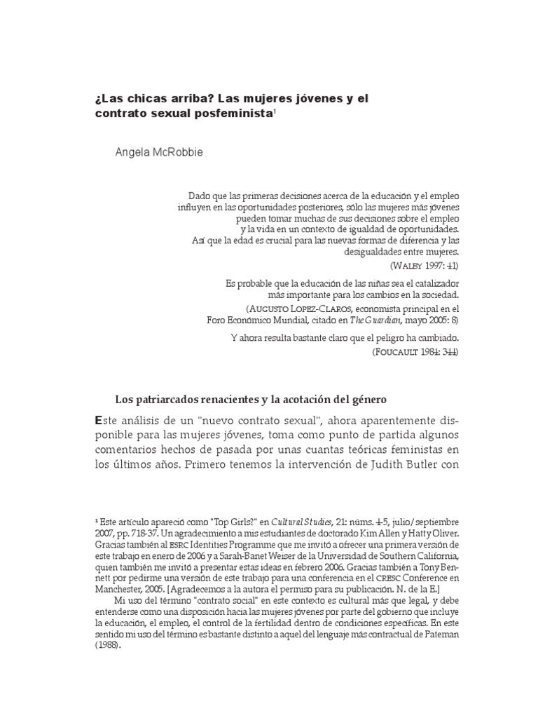 Angela McRobbie Posfeminismo | PDF | Mujer | Feminismo