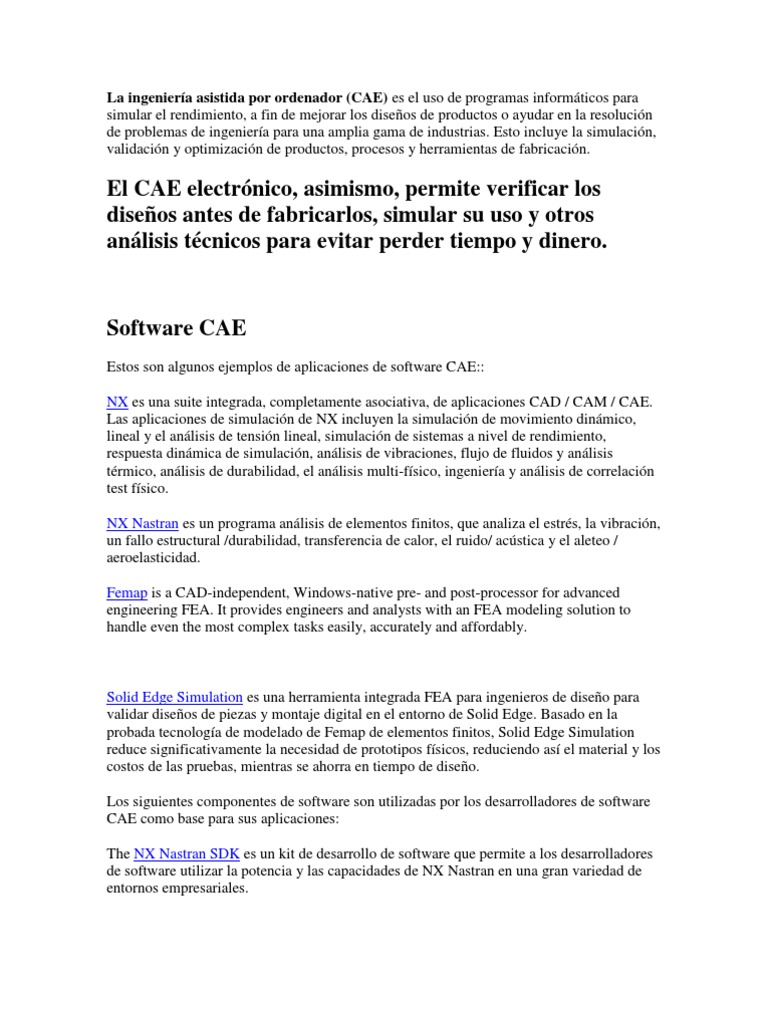 Ingeniería asistida por computador (CAE) | PDF | Método de elementos ...