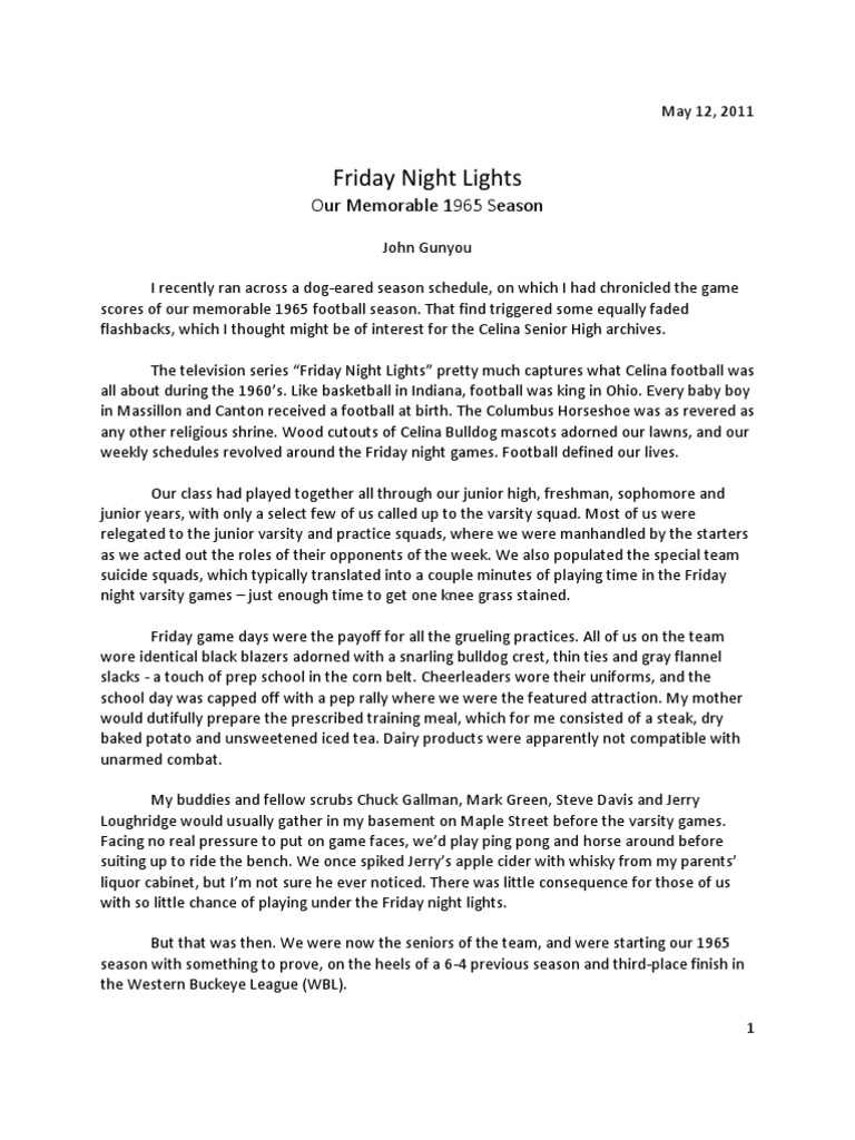 Friday Night Lights | PDF | Football Codes | American Football