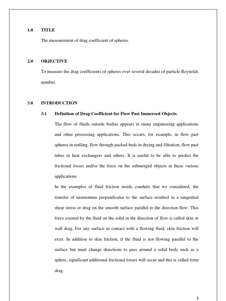 Particle Drag Coefficient | PDF | Drag (Physics) | Fluid Dynamics