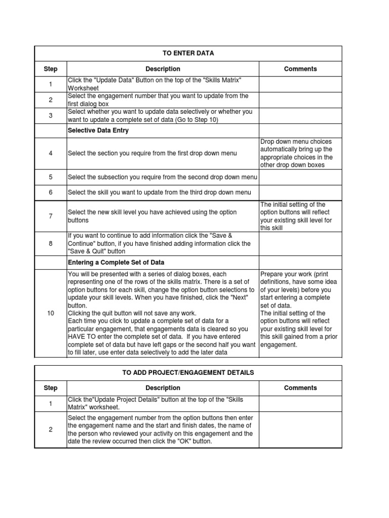 Modifiable Skills Matrix | PDF | Lean Manufacturing | Strategic Management
