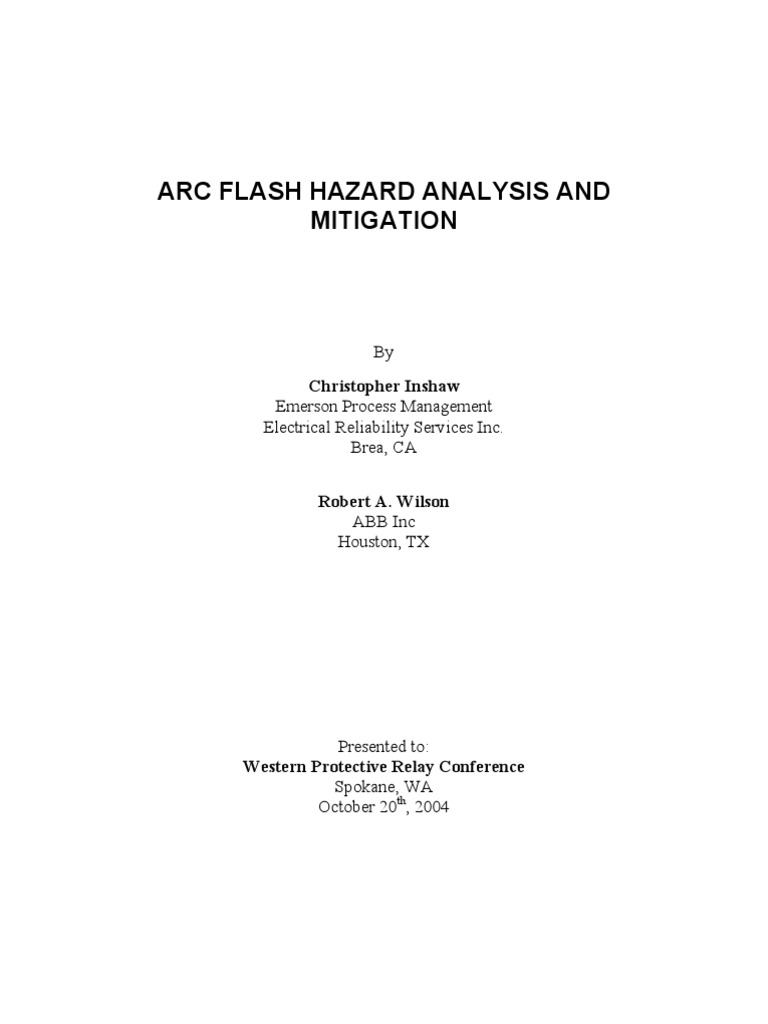 Arc Flash Hazard Analysis & Mitigation | PDF
