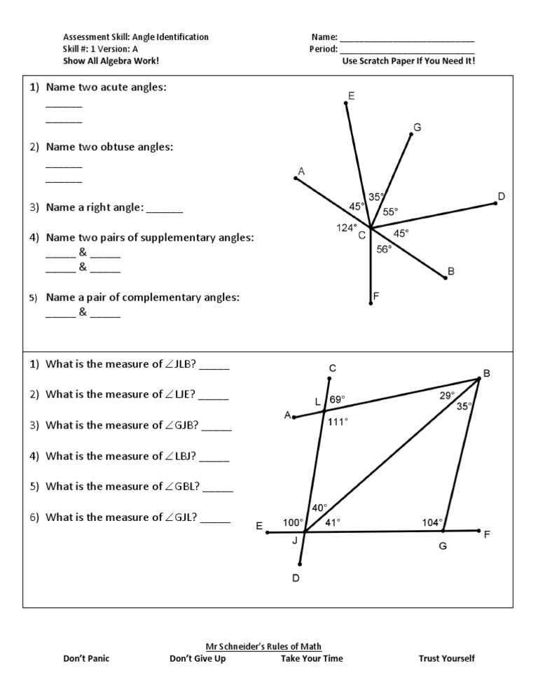 01 Angle Identification A | PDF