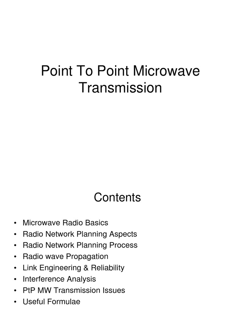 Point To Point Microwave PDF | PDF | Radio Propagation | Microwave