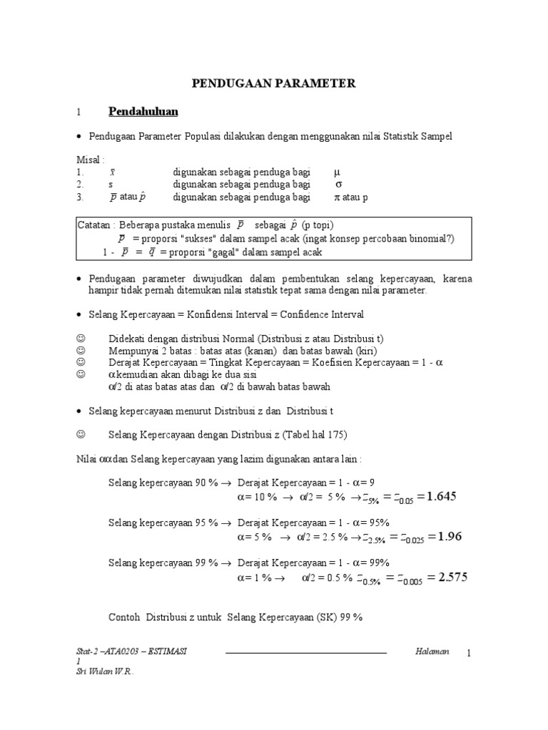 Pendugaan Parameter | PDF