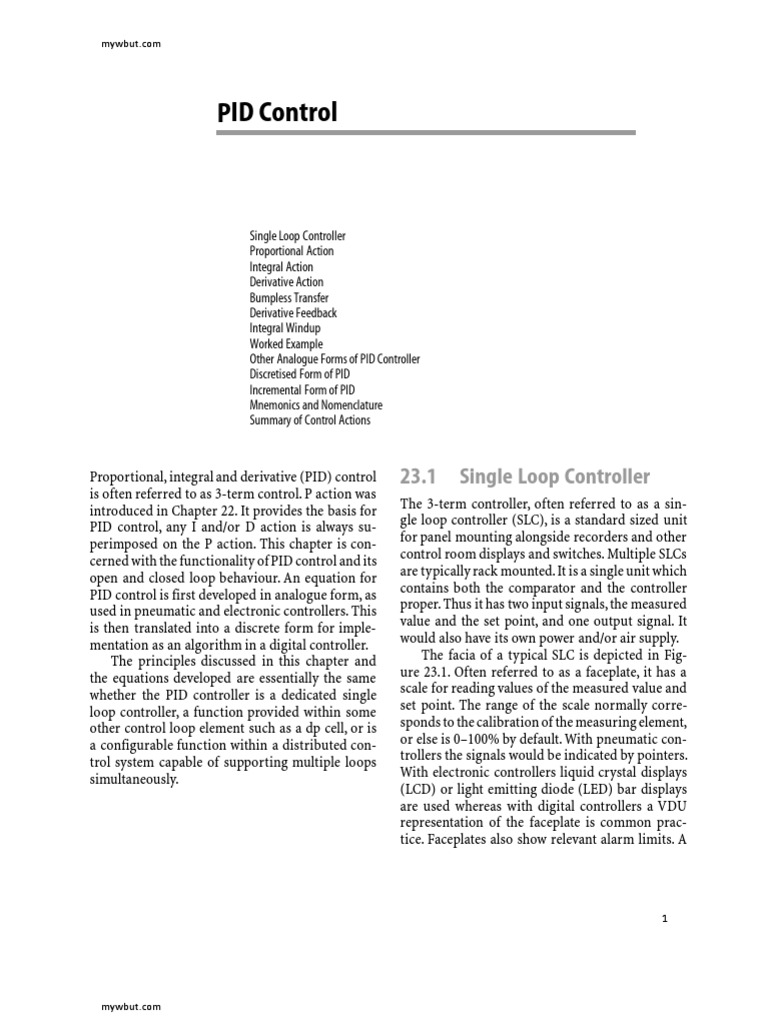 Pid Controller | PDF | Control Theory | Control System