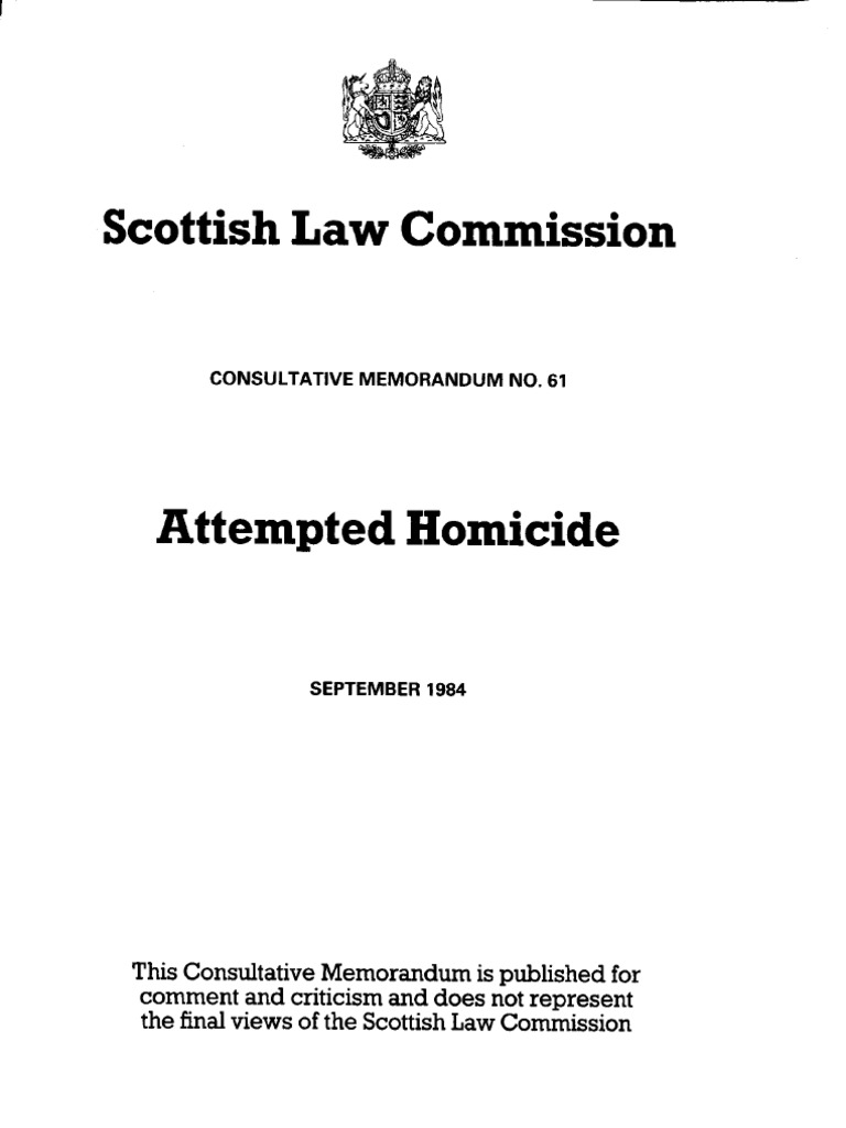 Attempted Homicide Memorandum | PDF | Murder | Mens Rea