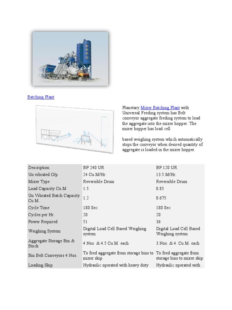 Batching Plant | PDF | Concrete | Economic Sectors