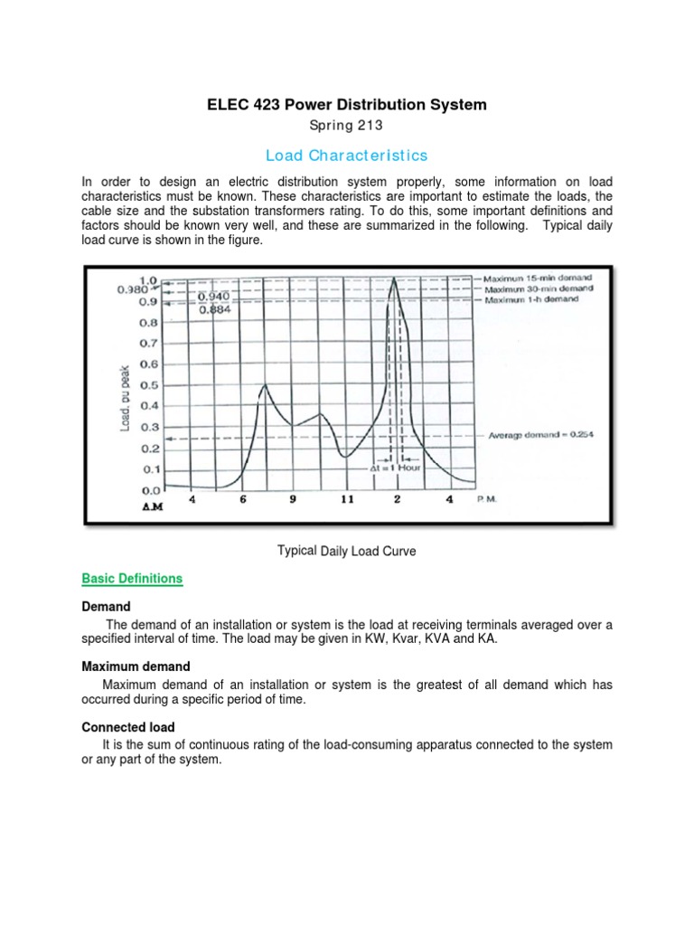 Notes Load Characteristics | Electrical Substation | Electric Power ...