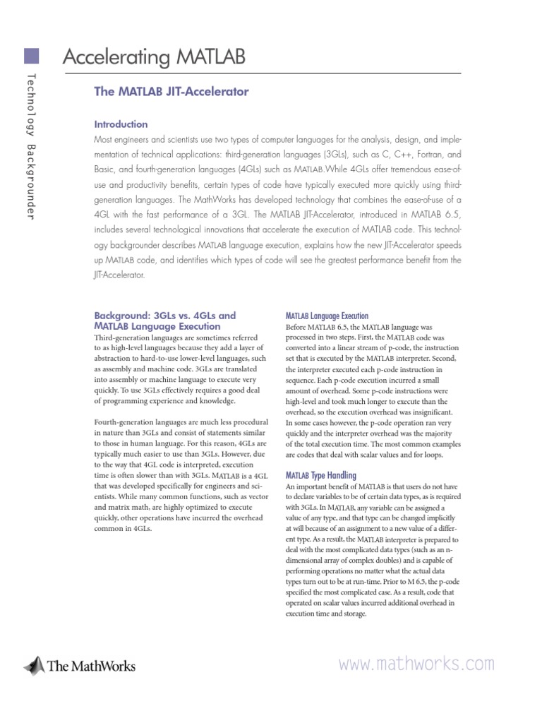 Accelerating Matlab | PDF | Matlab | Array Data Structure