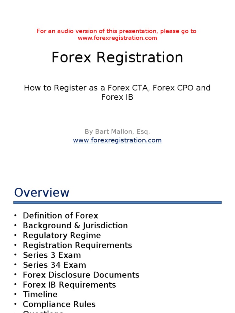 Forex Registration | PDF | Foreign Exchange Market | Commodity Futures ...