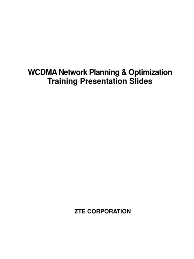 ZTE WCDMA Network Planning and Optimization Training | PDF | Modulation | Forward Error Correction