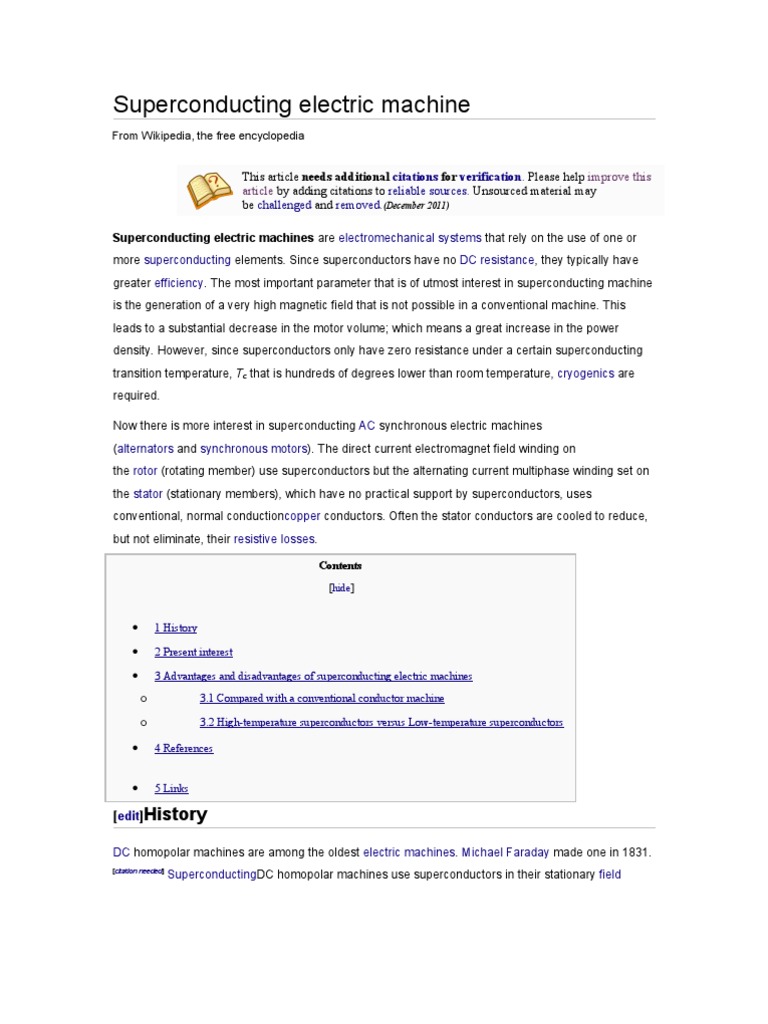 Superconducting Electric Machine | PDF | Superconductivity ...