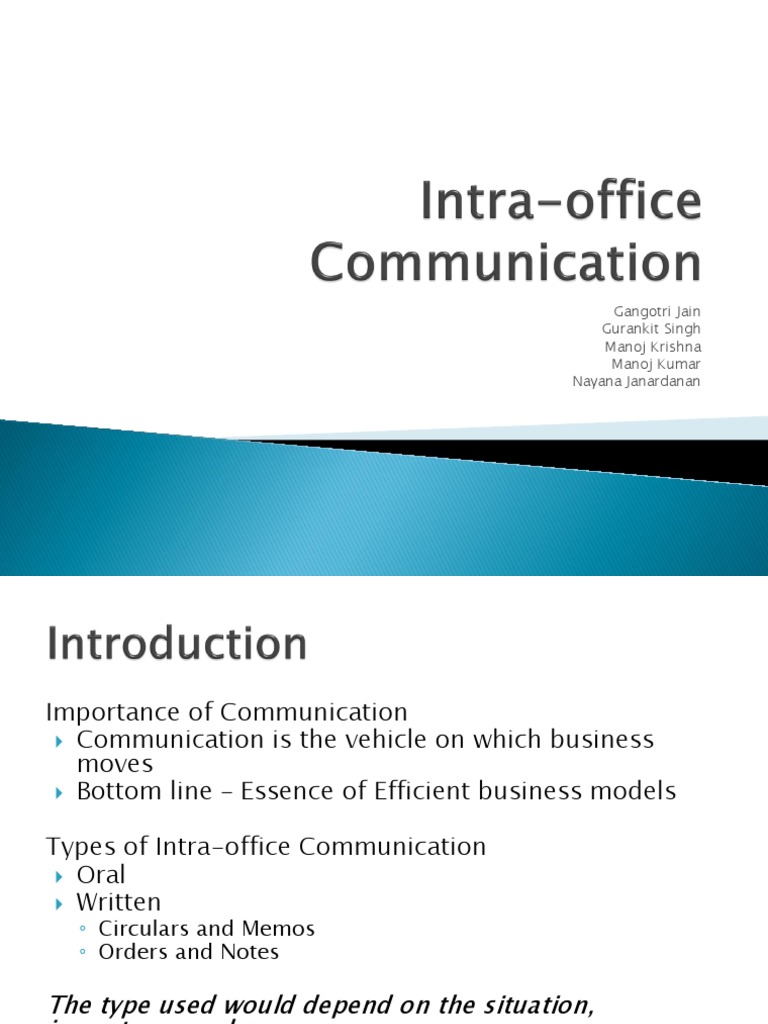 Intra Office Communication | PDF | Communication | Business