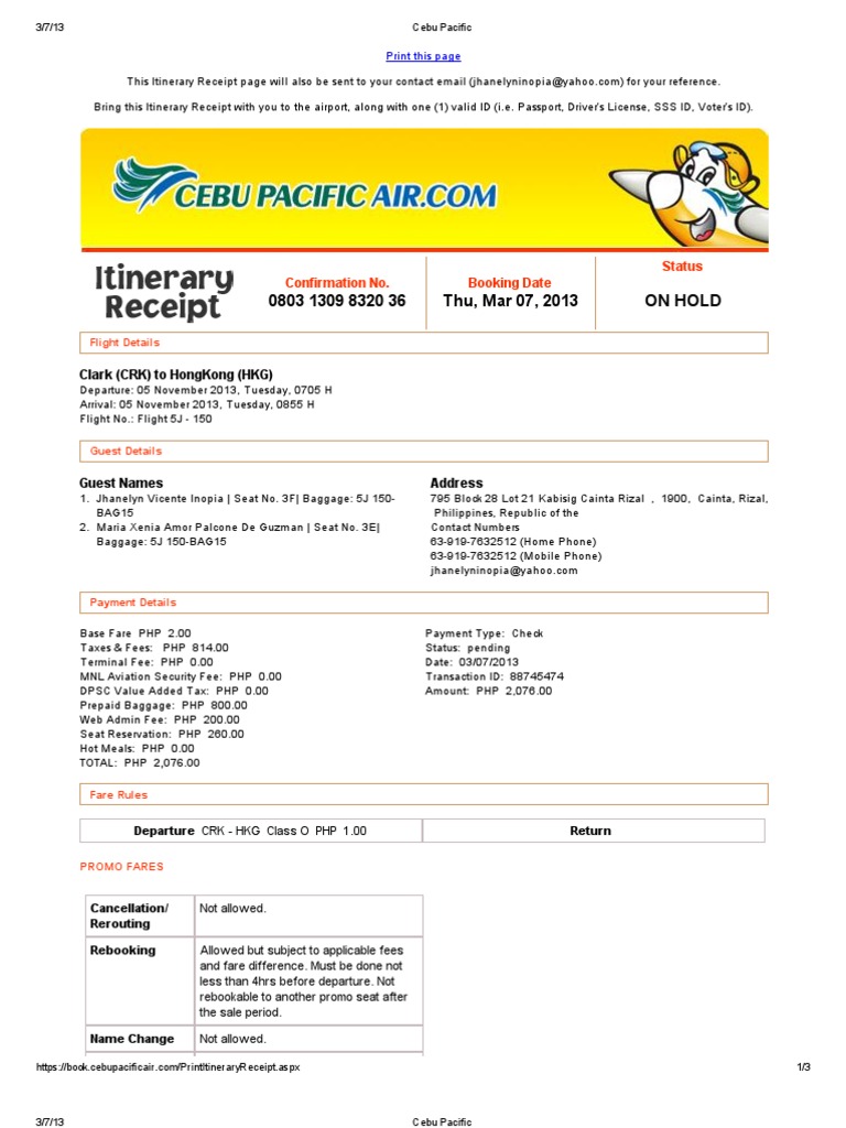 Cebu Pacific | PDF | Fee | Aviation