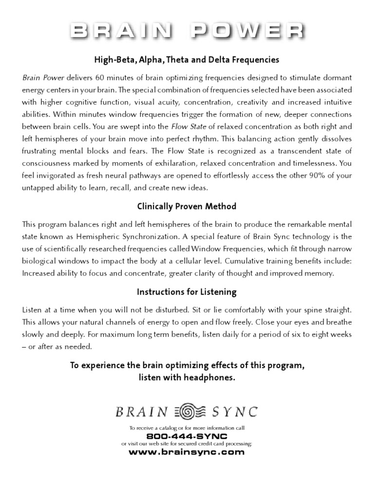 Instructions - Brain Power PDF | PDF