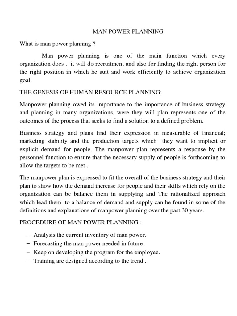 Man Power Planning | PDF | Human Resource Management | Human Resources