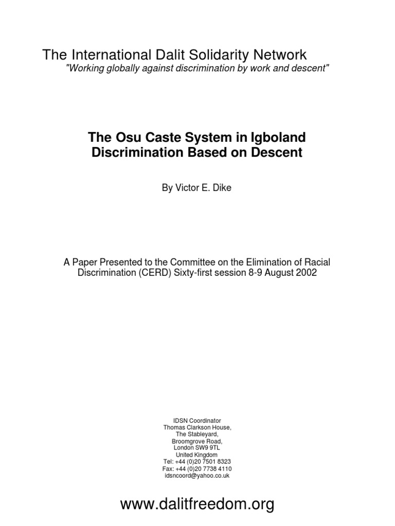 Osu Caste System in Igboland | PDF | Caste | Racism