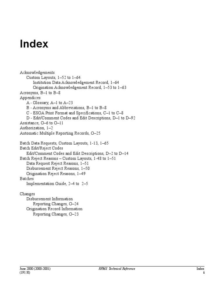 RFMS Technical Reference Guide 2000-2001 | PDF | Computer Data ...