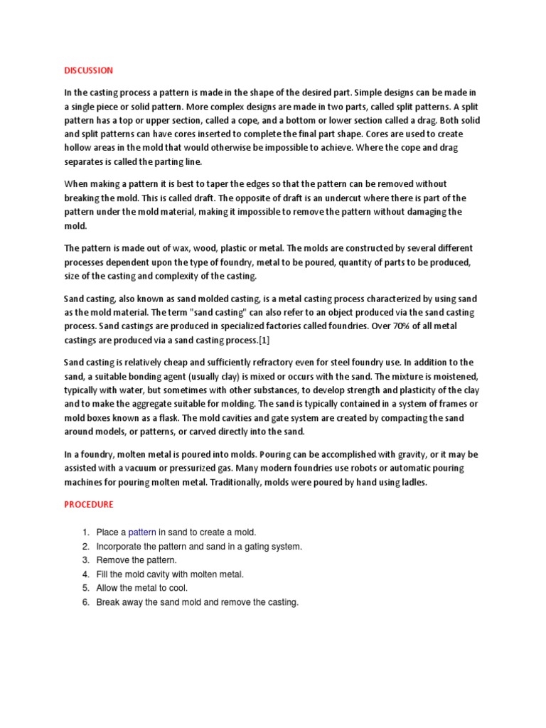 Foundry Pdf Casting Metalworking Foundry