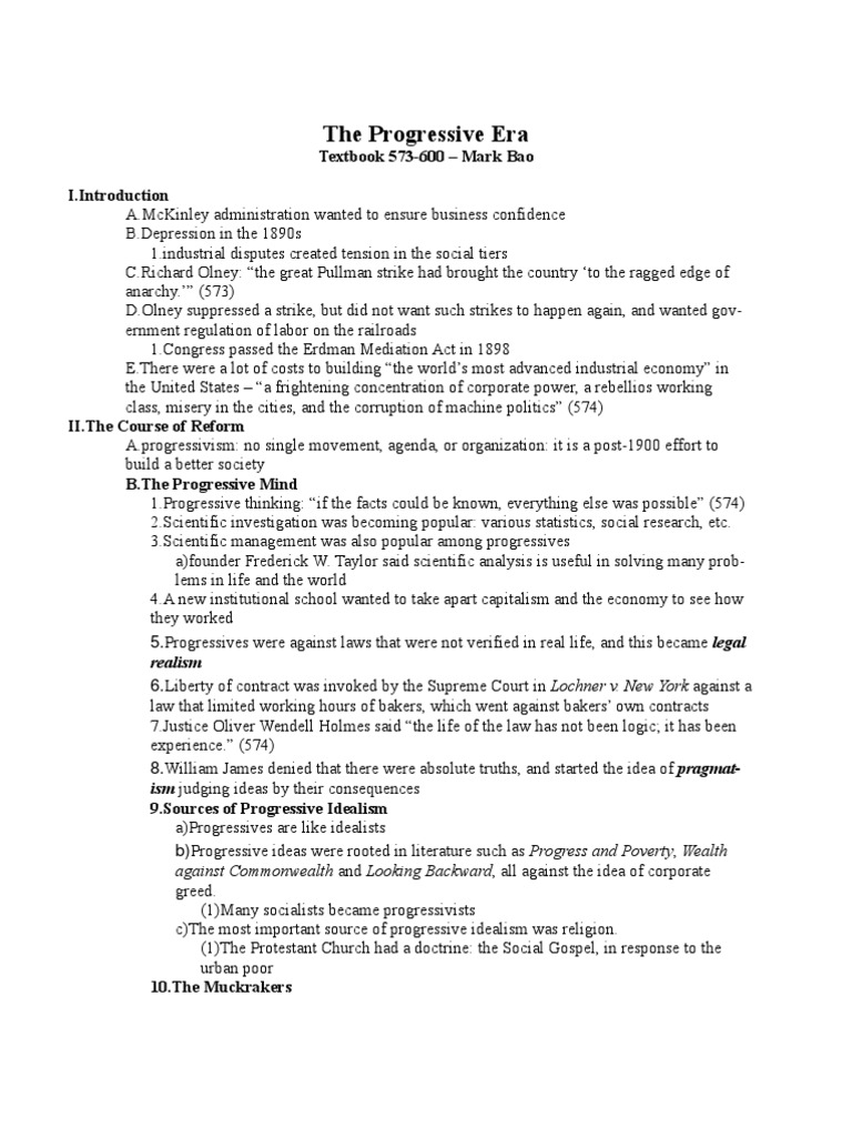 Chapter 20: The Progressive Era | PDF | Progressive Era | Theodore ...