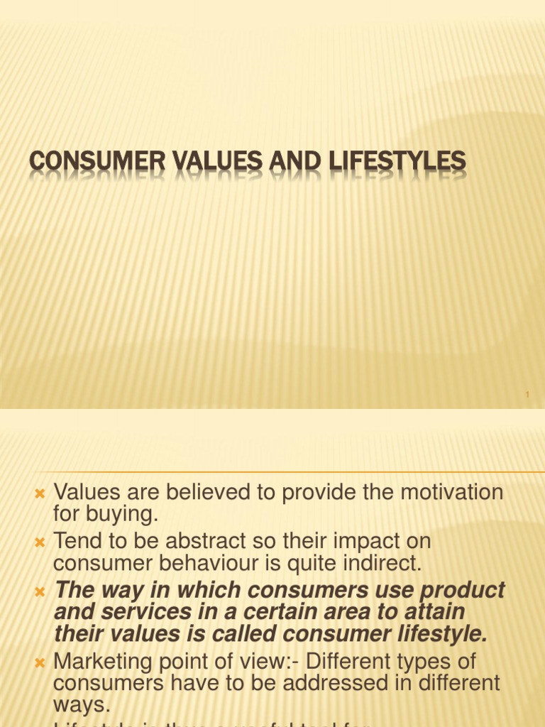 Consumer Values and Lifestyles | Value (Ethics) | Consumer Behaviour