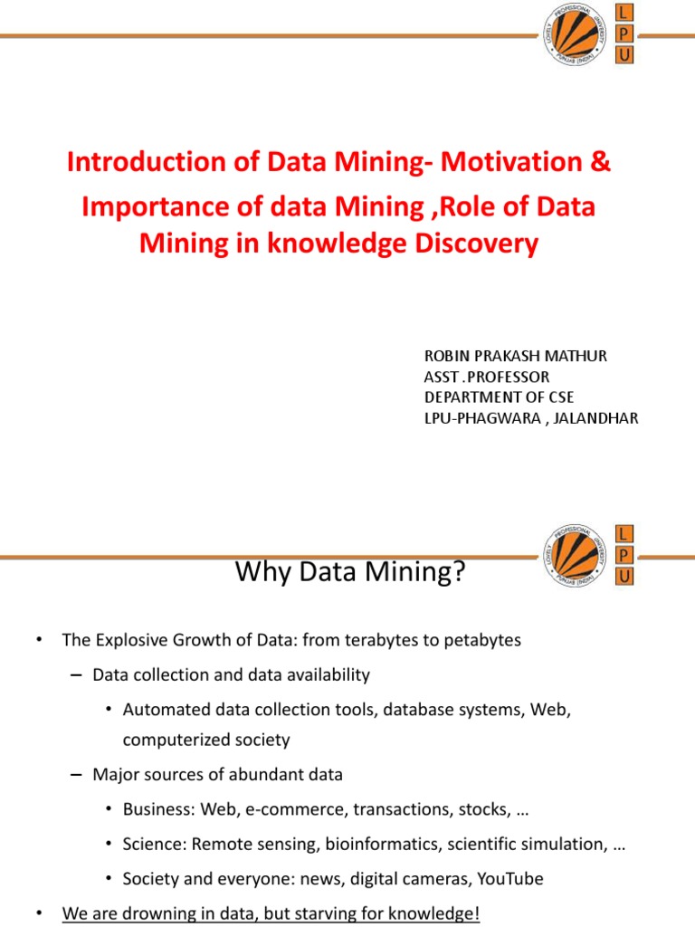 DATA MINING Chapter 1 and 2 Lect Slide | PDF | Data Compression ...