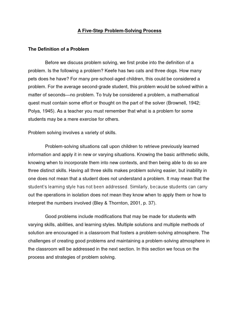 A Five-Step Problem-Solving Process | PDF | Cognition | Cognitive Science