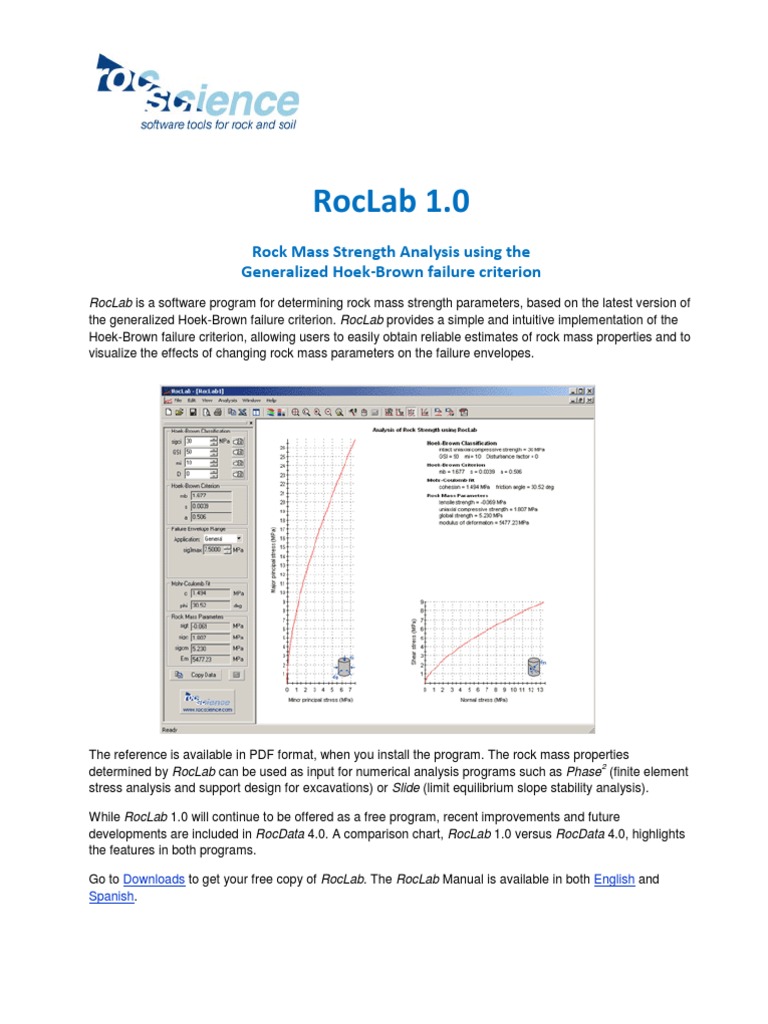 RocLab Overview Features FAQs | PDF | Strength Of Materials ...