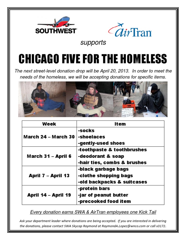 Chicago Five Donation Drive for Homeless | PDF