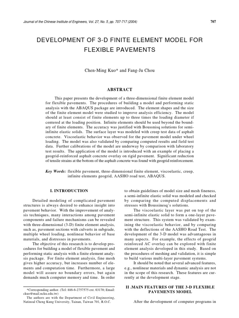 3d Fem Flexible Pavements Pdf Viscoelasticity Finite Element Method