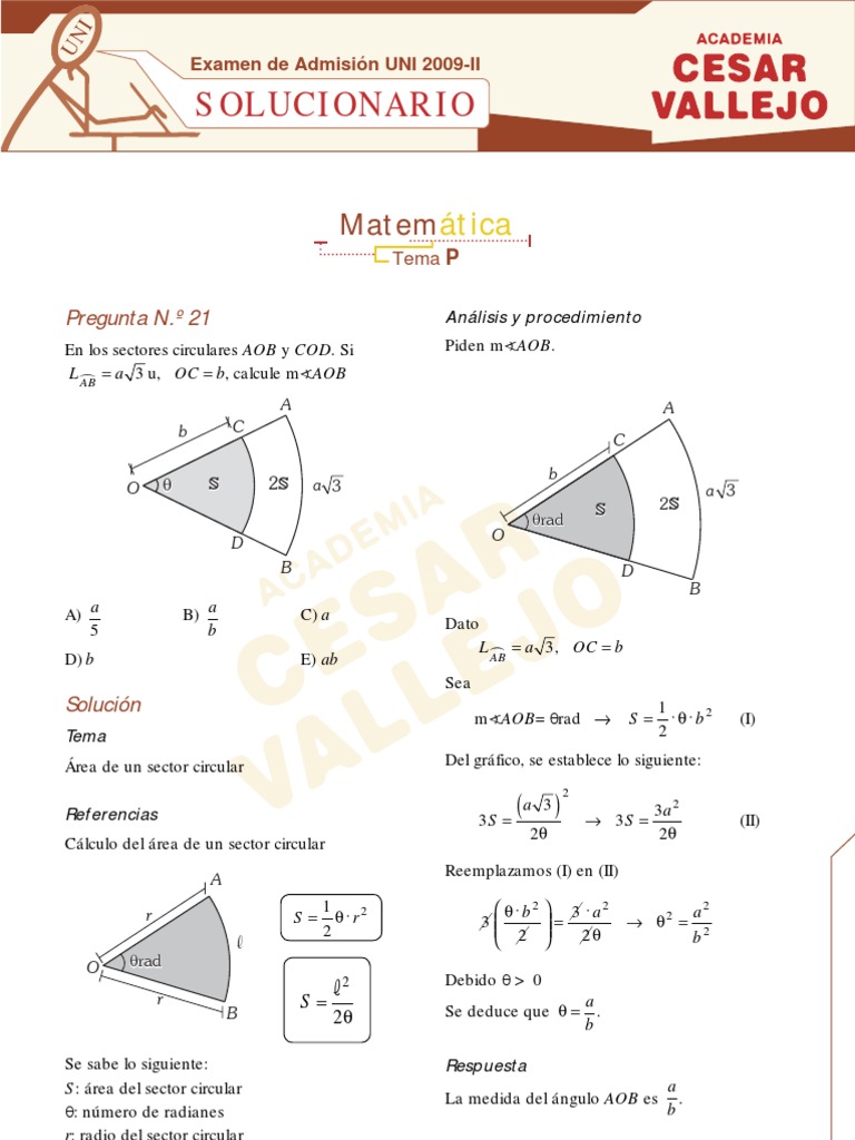 SolucionarioExamen Matematica 2009 II-2.Desbloqueado | PDF | Triángulo ...