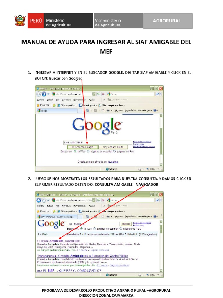 Manual de Ayuda Siaf Amigable Del Mef PDF | PDF | Point and Click ...