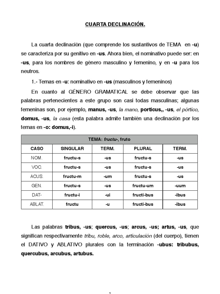 Cuarta declinación