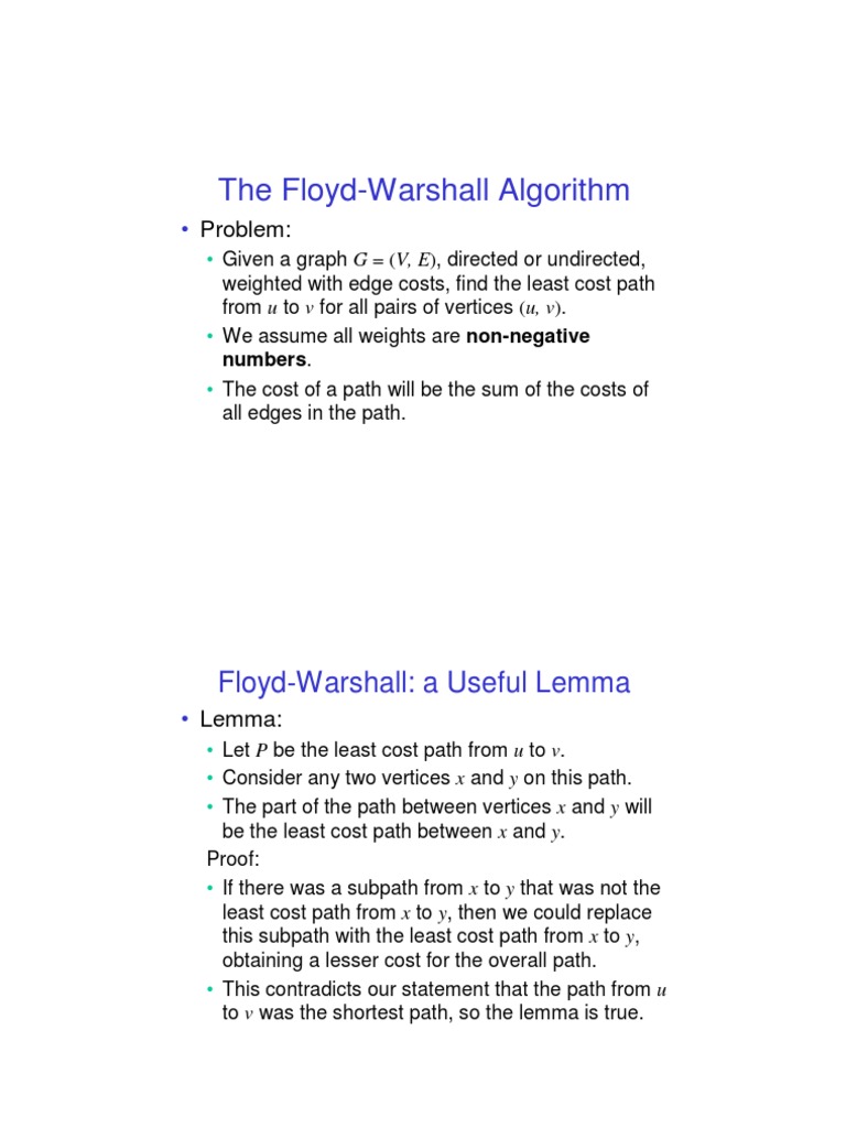 The Floyd-Warshall Algorithm | Combinatorics | Mathematical Relations ...