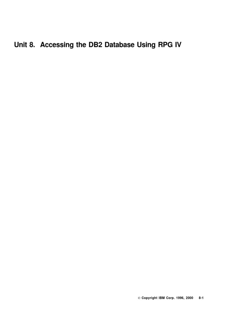 IBM AS400 RPG IV Training Course (Course Code OL86) - 9 | PDF | Ibm Rpg ...