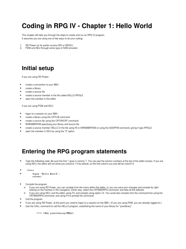 New Microsoft Office Word Document | PDF | Ibm Rpg | Parameter (Computer Programming)