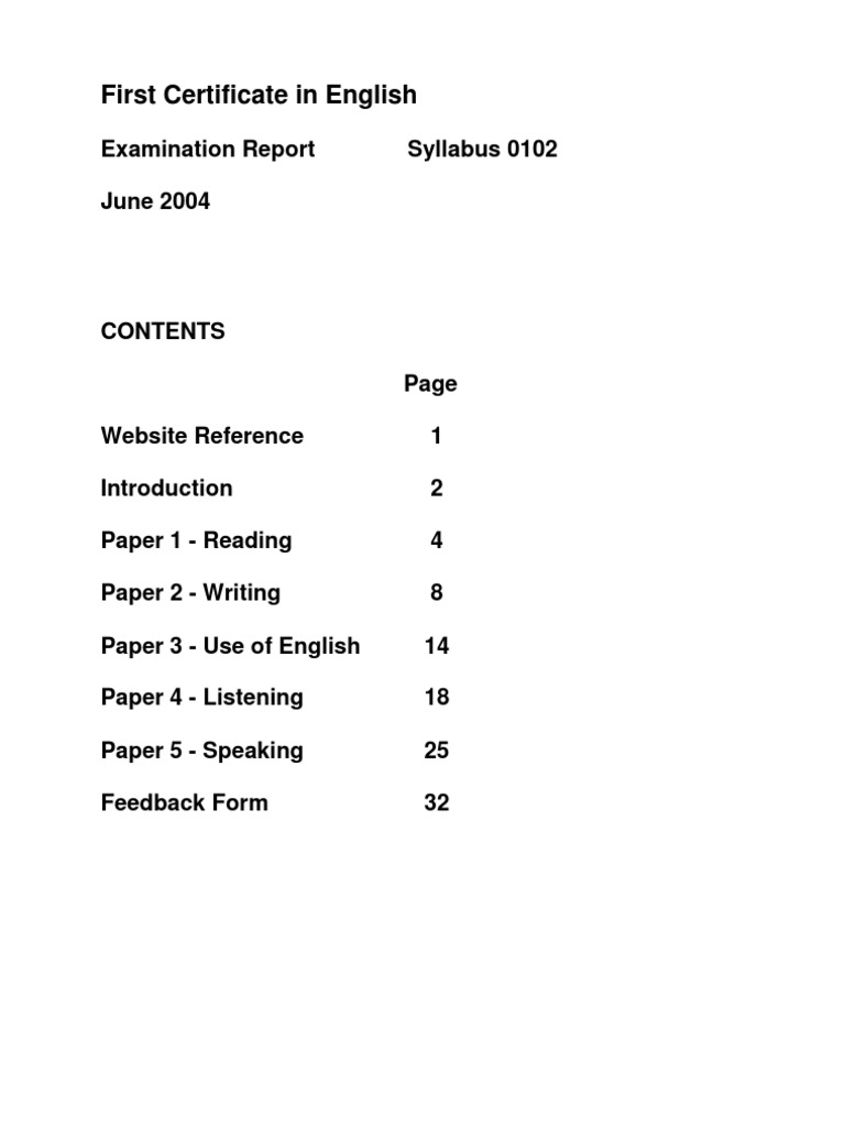 Fce Report June04 0102 | PDF | Multiple Choice | Question