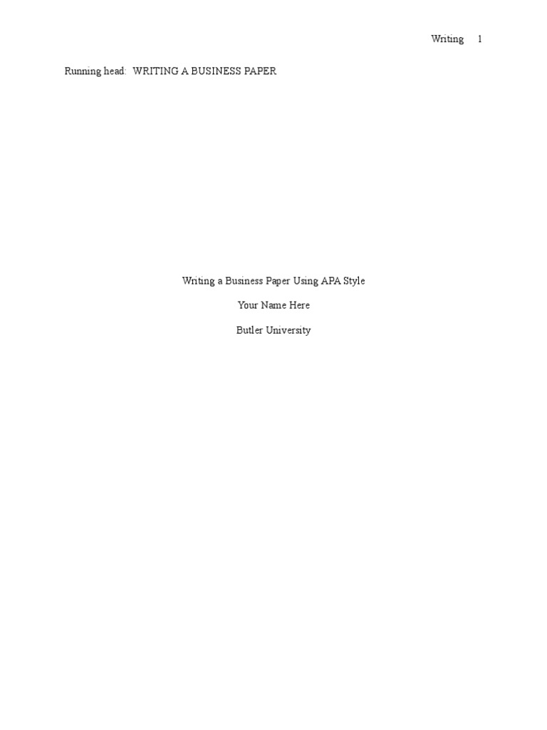 APA Format Model Paper | PDF | Citation