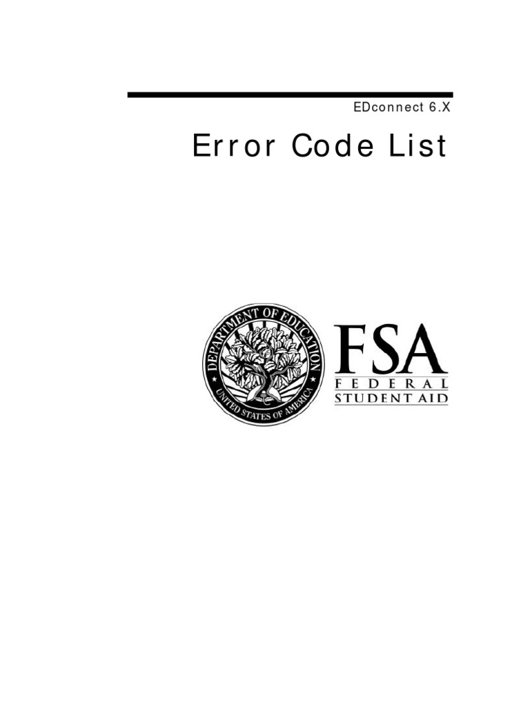 Error Code List: Edconnect 6.X | PDF | Proxy Server | File Transfer ...