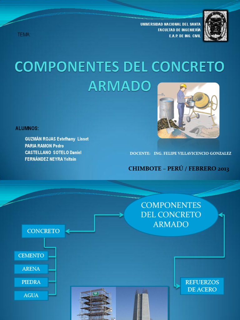 Componentes Del Concreto Armado | PDF | Cemento | Hormigón